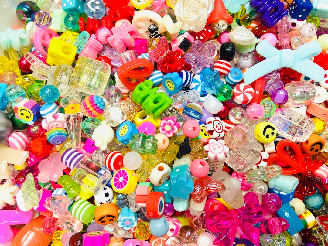 Rainbow Bead Soup, Kandi Bead Confetti, Y2K 90s Kawaii Mixed Beads, Kandi Bead Mix, 3 Dollars ...