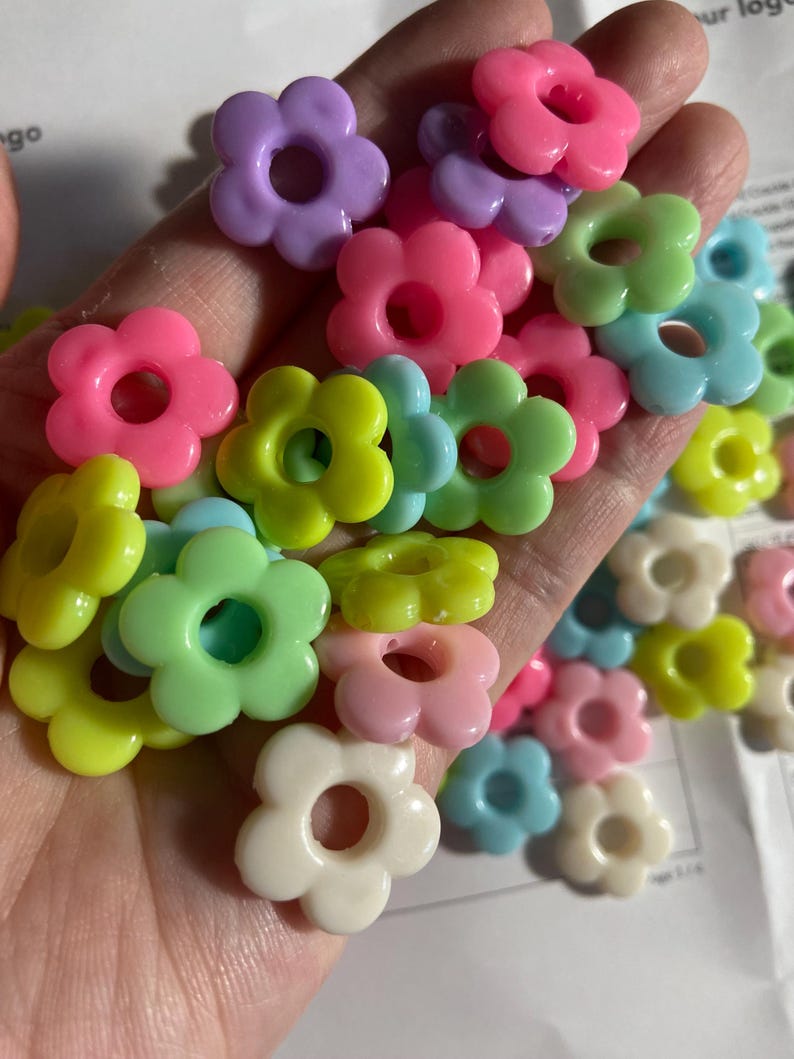 Pastel Acrylic Flower Bead Frames: Kidcore DIY Jewelry (18x19x3.5mm) - Etsy