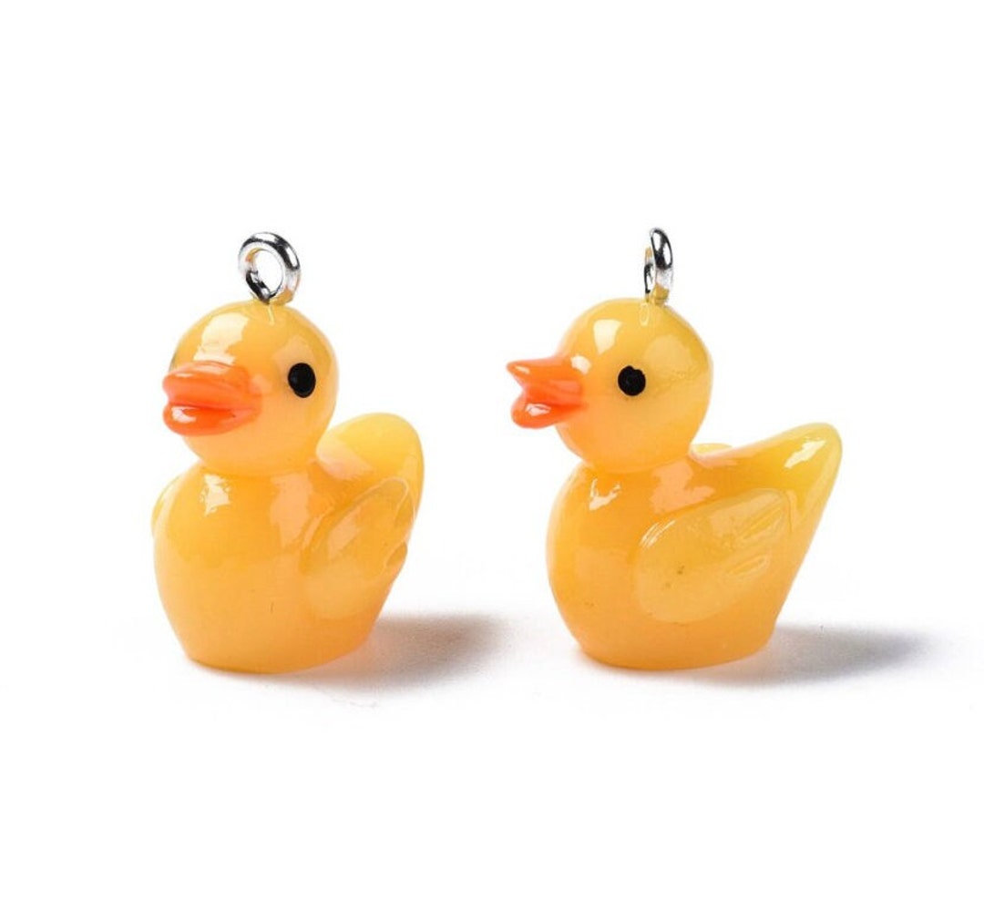 Resin Yellow Duck Charms With Eye Pin, Redin Charms, Miniature Display ...
