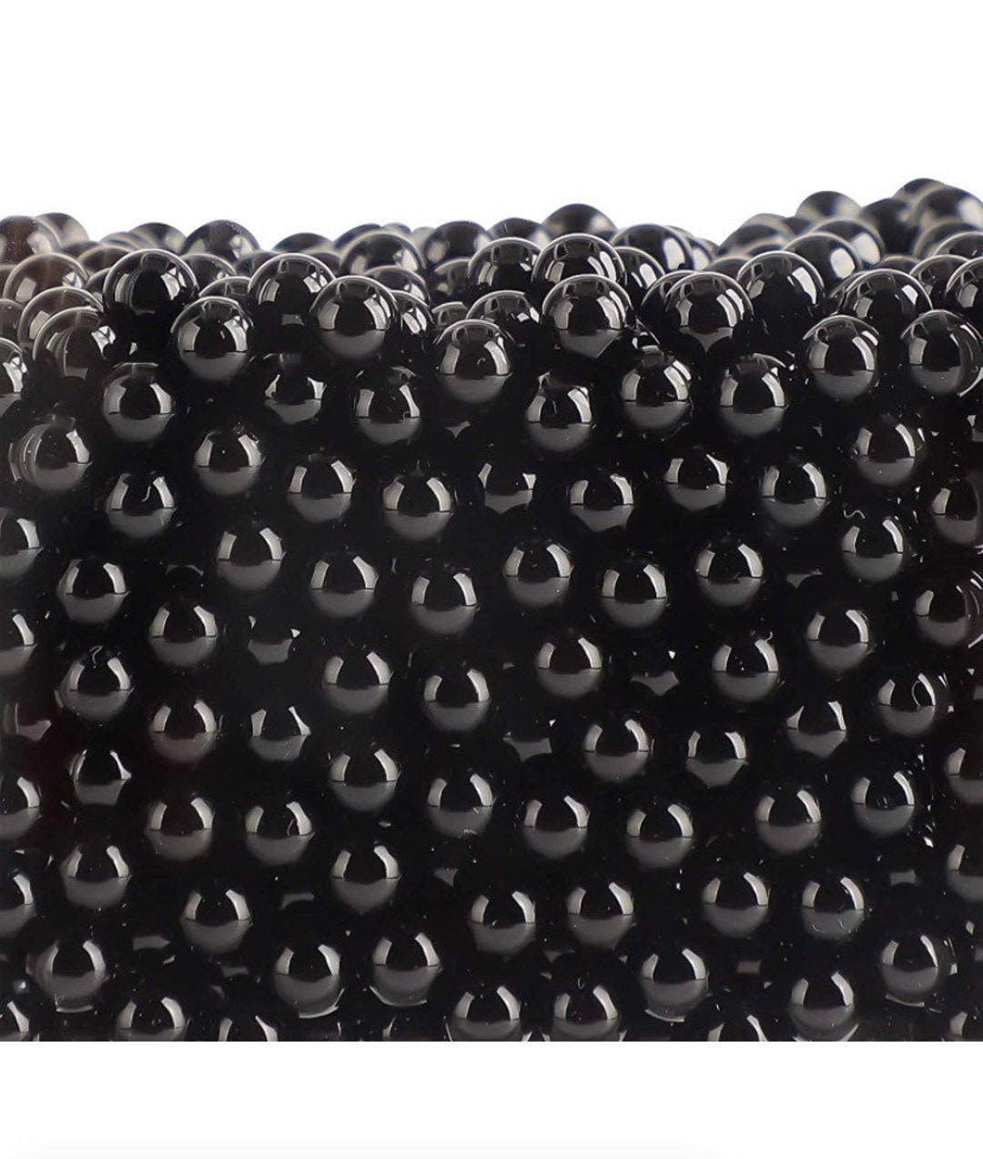 Black Boba Beads, No Hole, Boba Caviar Pearl Beads, Fake Boba Bead ...