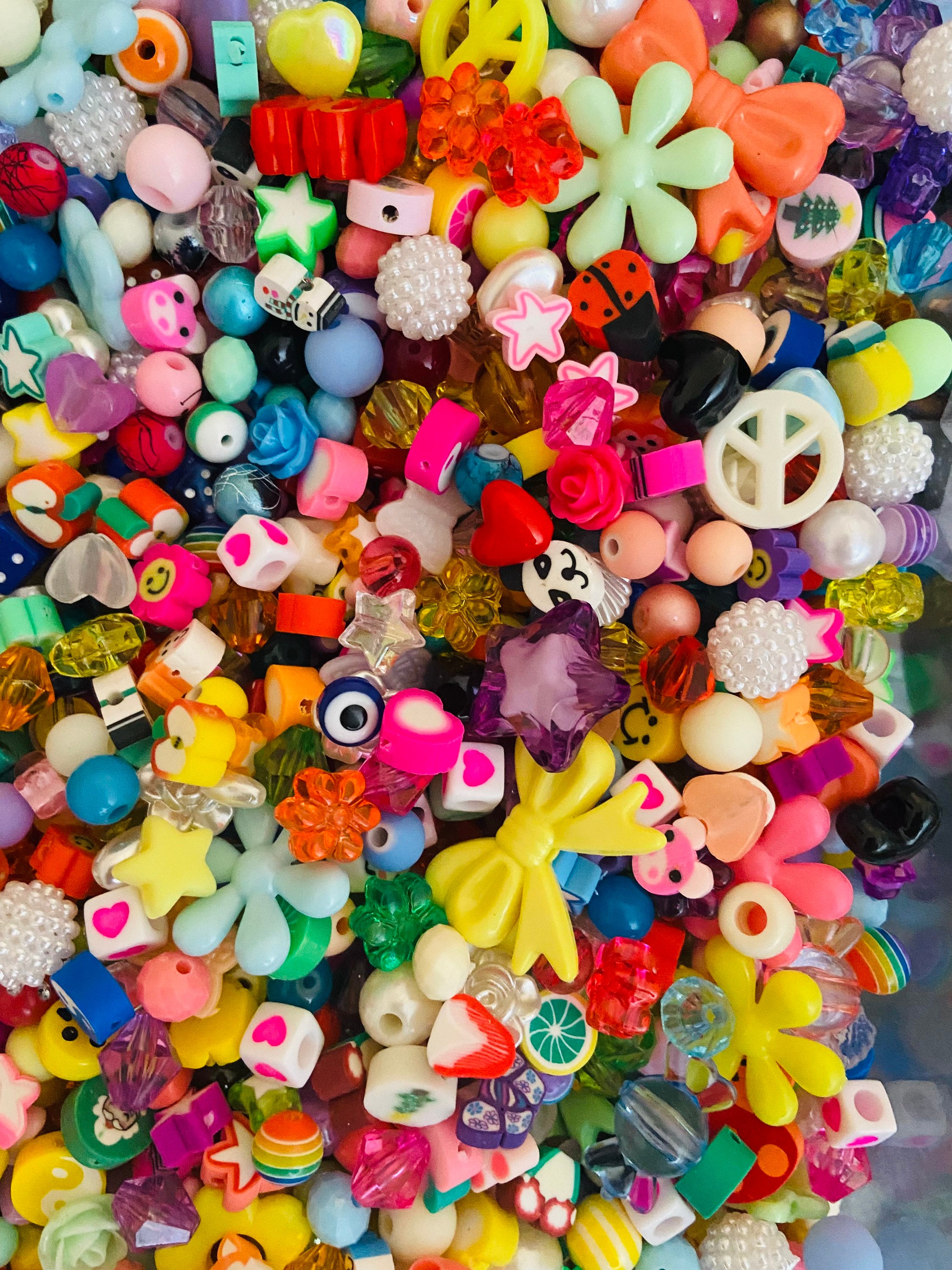 Rave Jewelry Kandi Bead Mix Y2K 90s Kawaii Mixed Beads DIY - Etsy