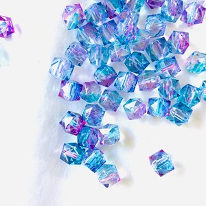 Acrylic Crystal Diamond Cube Beads, Pink and Blue Polygon Beads, Kandi ...