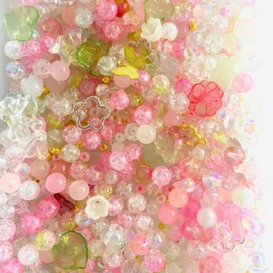 Glass Bead Mix-pink Fairy Garden, 2mm-18mm Pink Fairycore Glass Acrylic ...