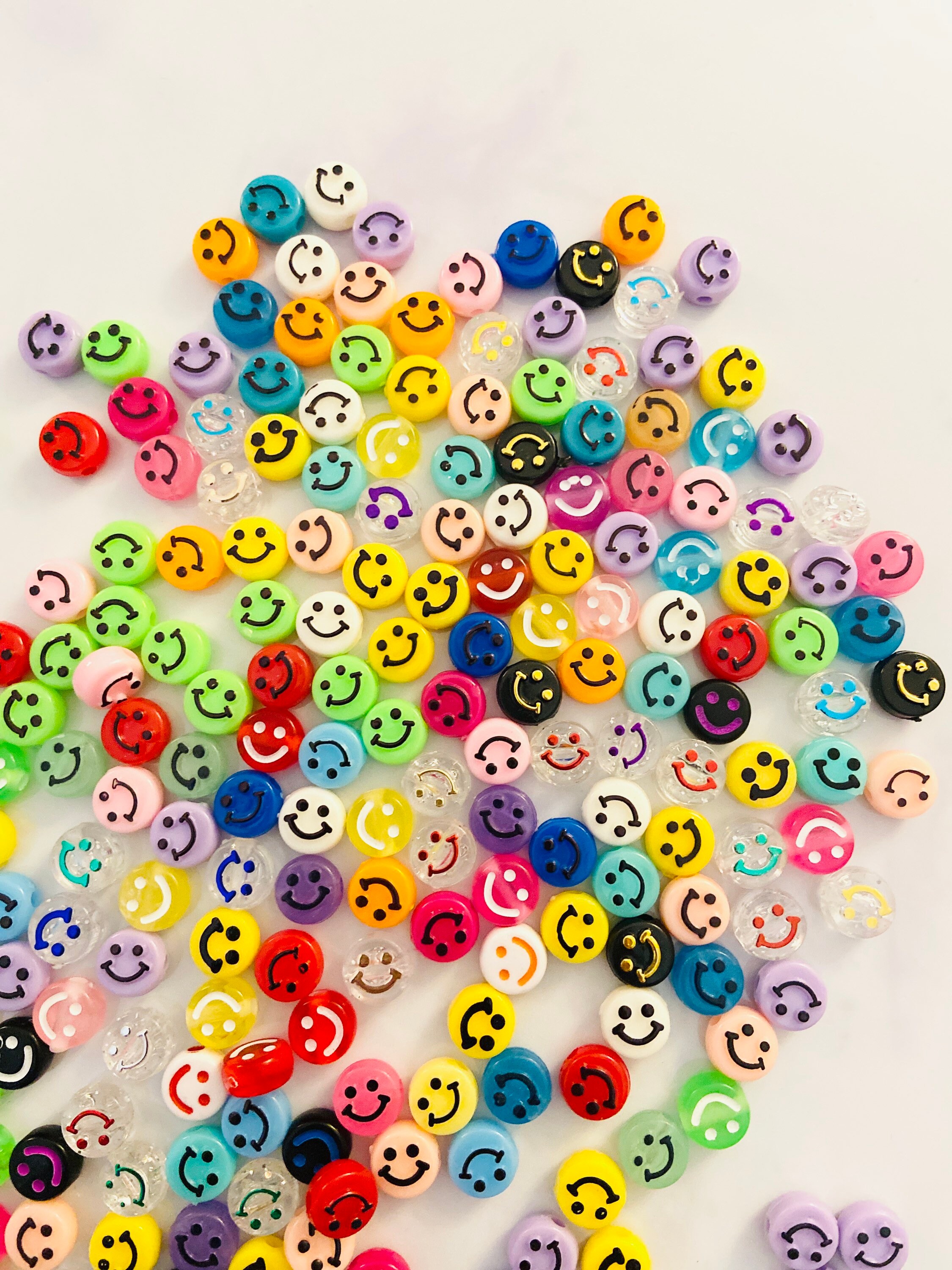 10mm Smiley Face Acrylic Bead Mix Kandi Bead Mix 25pcs Y2K - Etsy