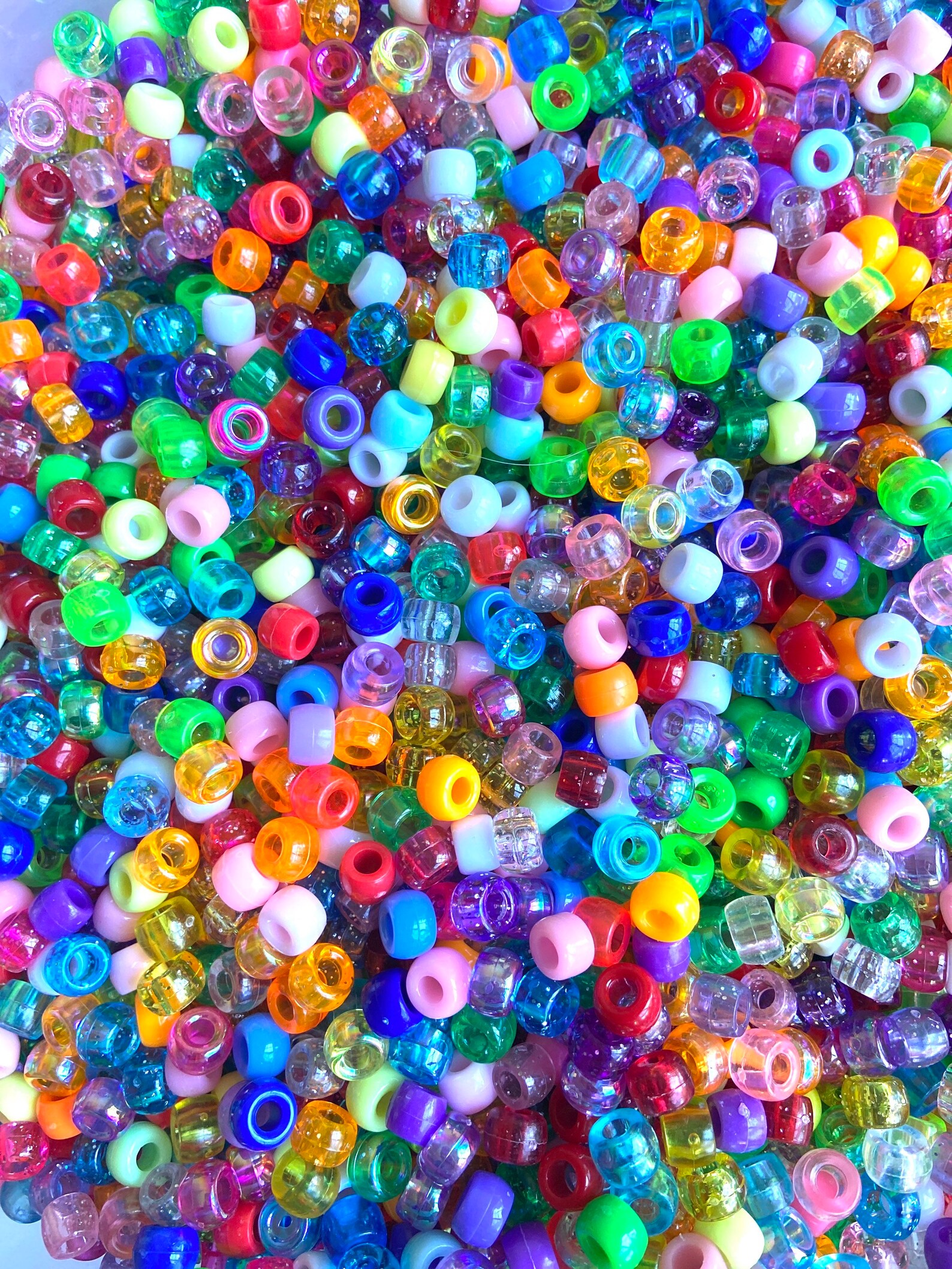 Pony Bead Mix Huge Variety 9mm Large Hole Glitter Bead - Etsy