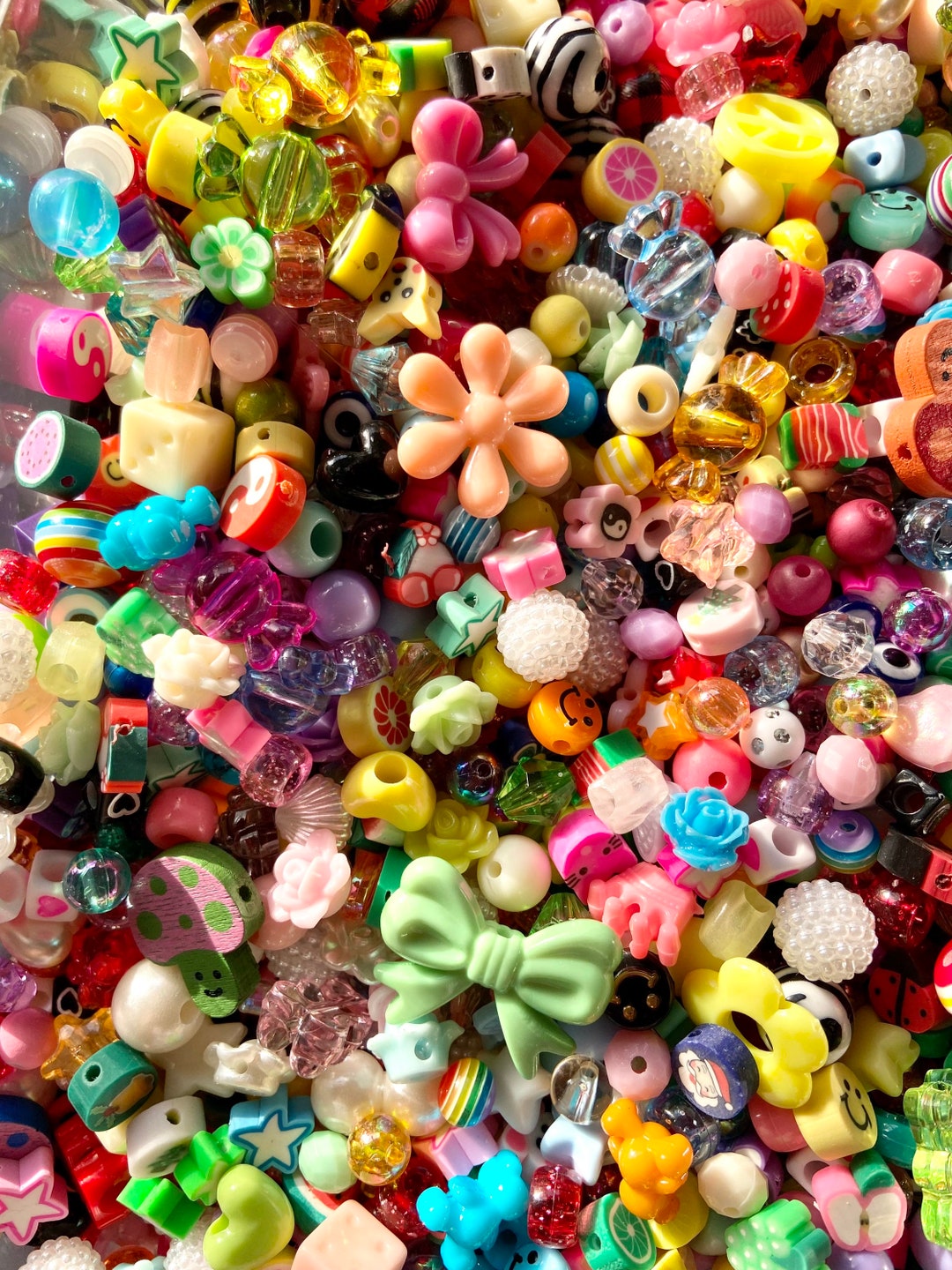 Rave Jewelry Kandi Bead Mix, Y2K 90s Kawaii Mixed Beads, DIY, BFF ...