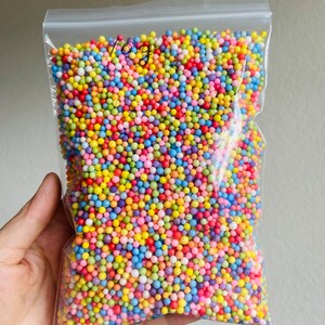 5g/10g Rainbow Foam Ball Beads, Foam Balls, Styrofoam Ball, Slime Charm ...