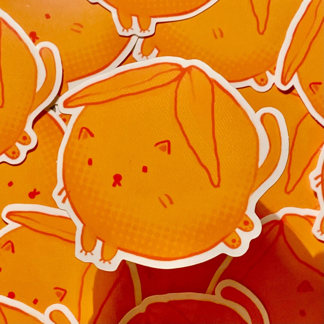 Tangerine Cat Sticker - Etsy
