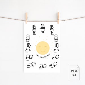 Printable Sun Salutation Poster for Kids | Surya Namaskar Printable ...
