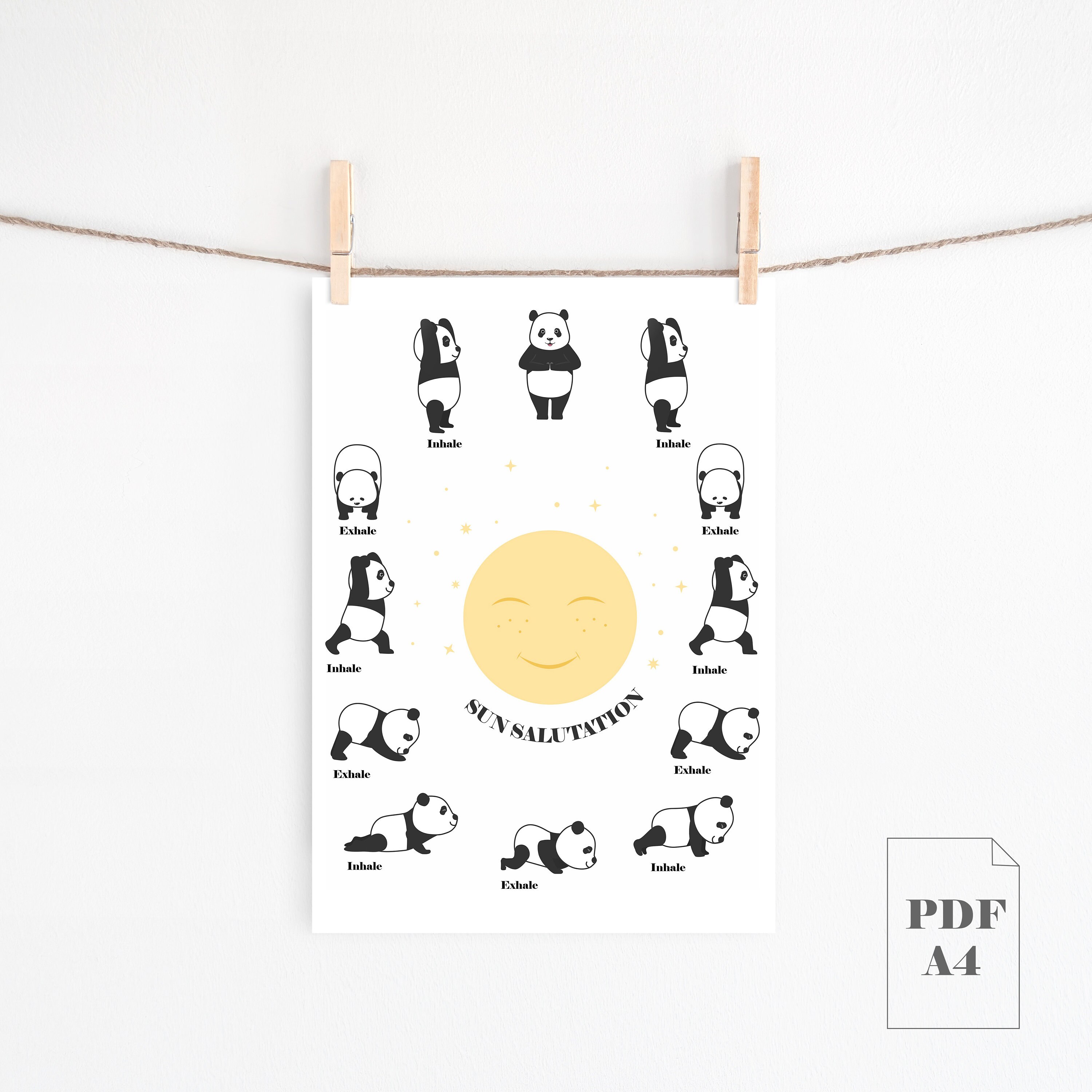 Printable Sun Salutation Poster for Kids | Surya Namaskar Printable ...