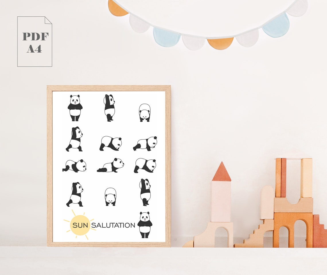 Printable Sun Salutation Poster for Kids | Surya Namaskar Printable ...