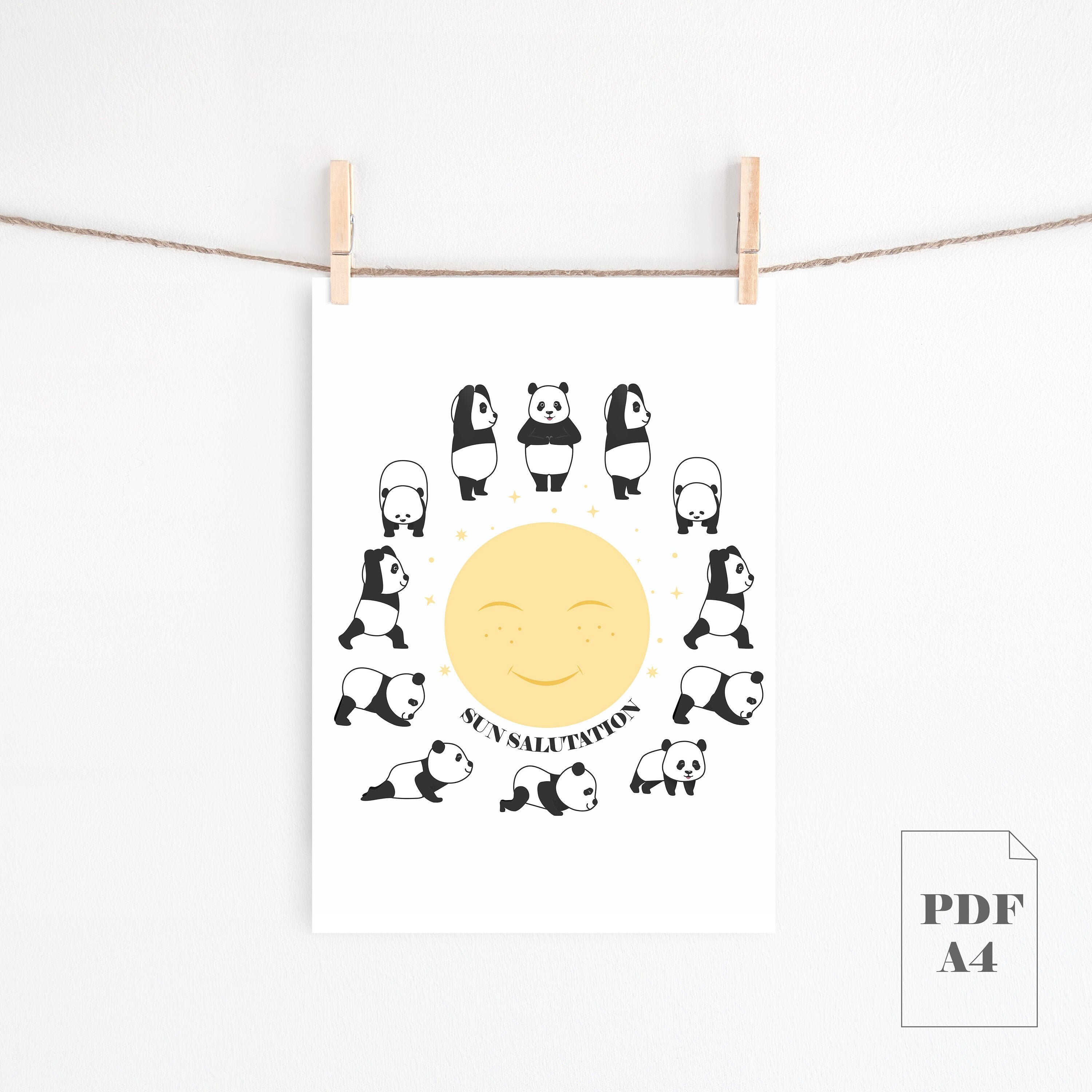 Printable Sun Salutation Poster for kids Surya Namaskar | Etsy