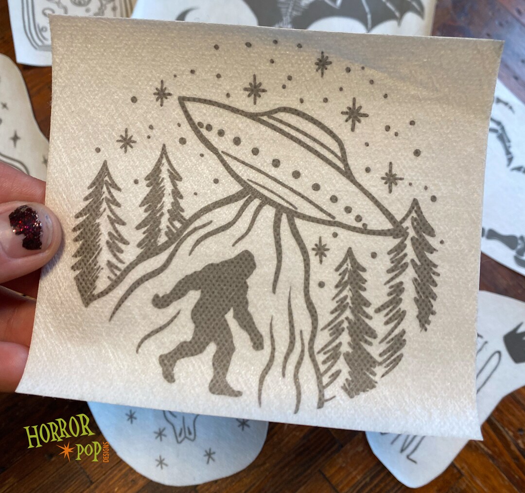 UFO Sasquatch Stick N Stitch Embroidery Pattern - Etsy