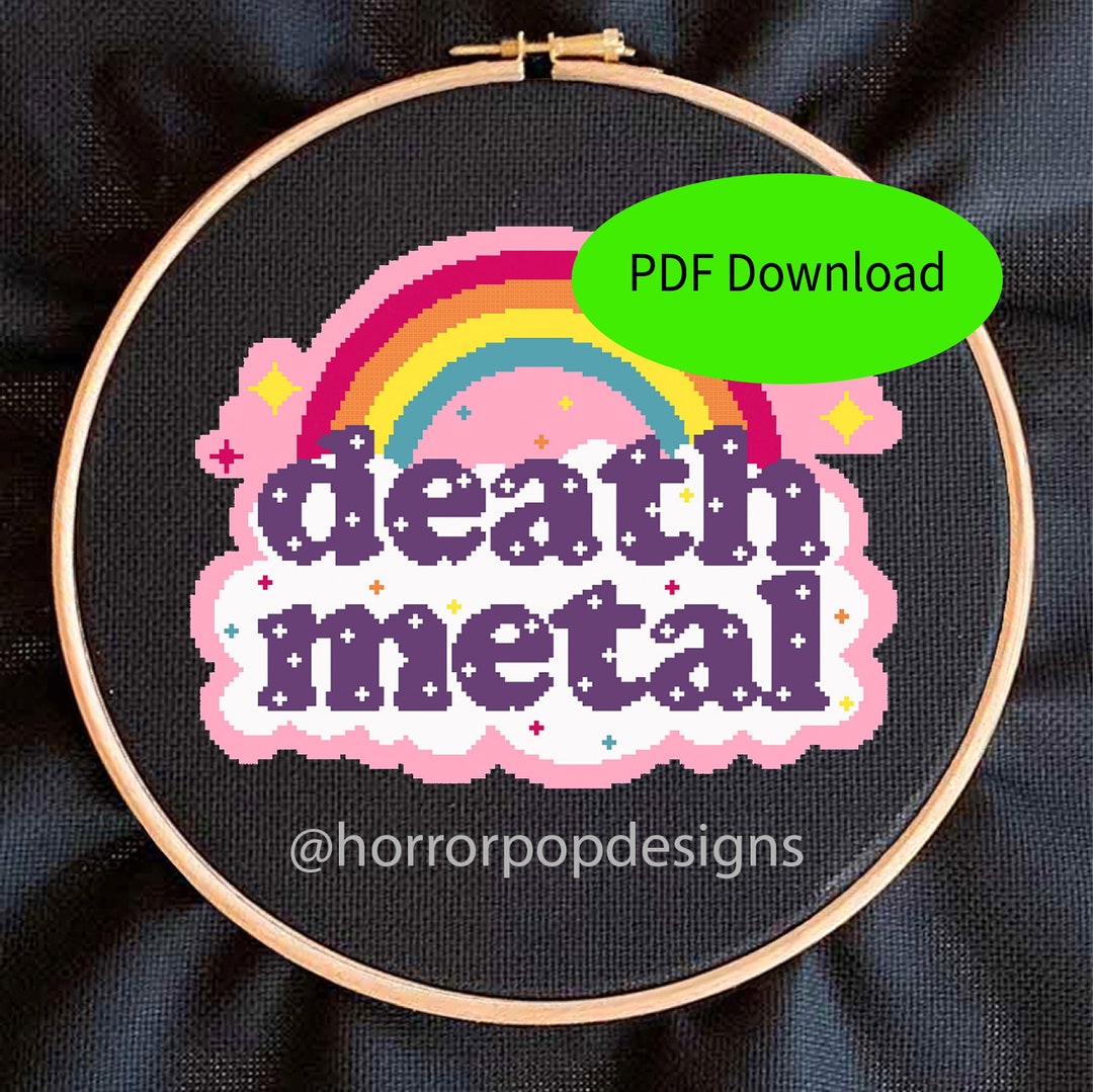 Death Metal Rainbow Cross Stitch Pattern PDF - Etsy
