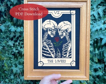 The Lovers Tarot 'love Never Dies' Cross Stitch Pattern PDF : Digital ...