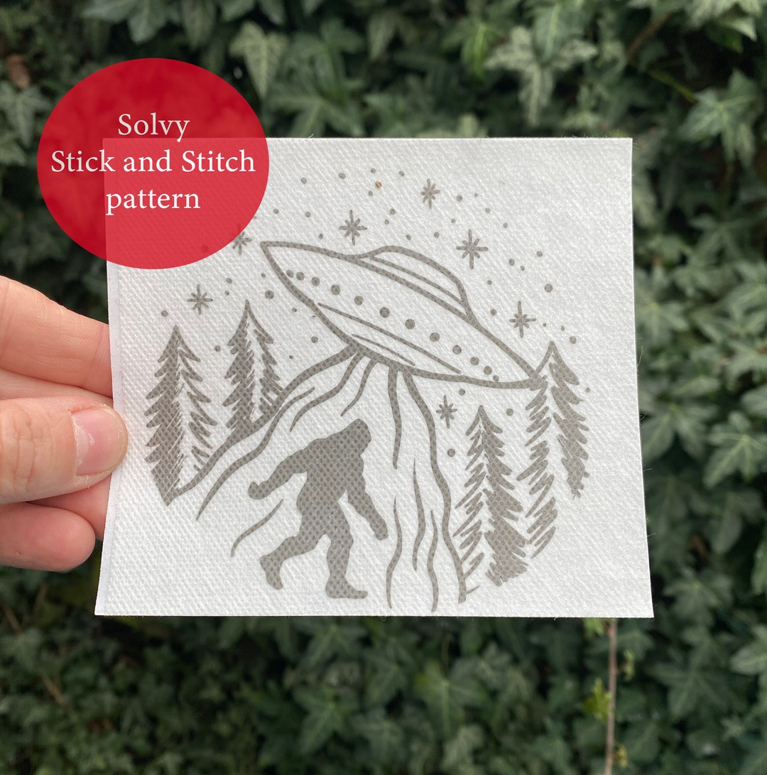 Stick and Stitch UFO Sasquatch Cryptid Embroidery Pattern - Etsy