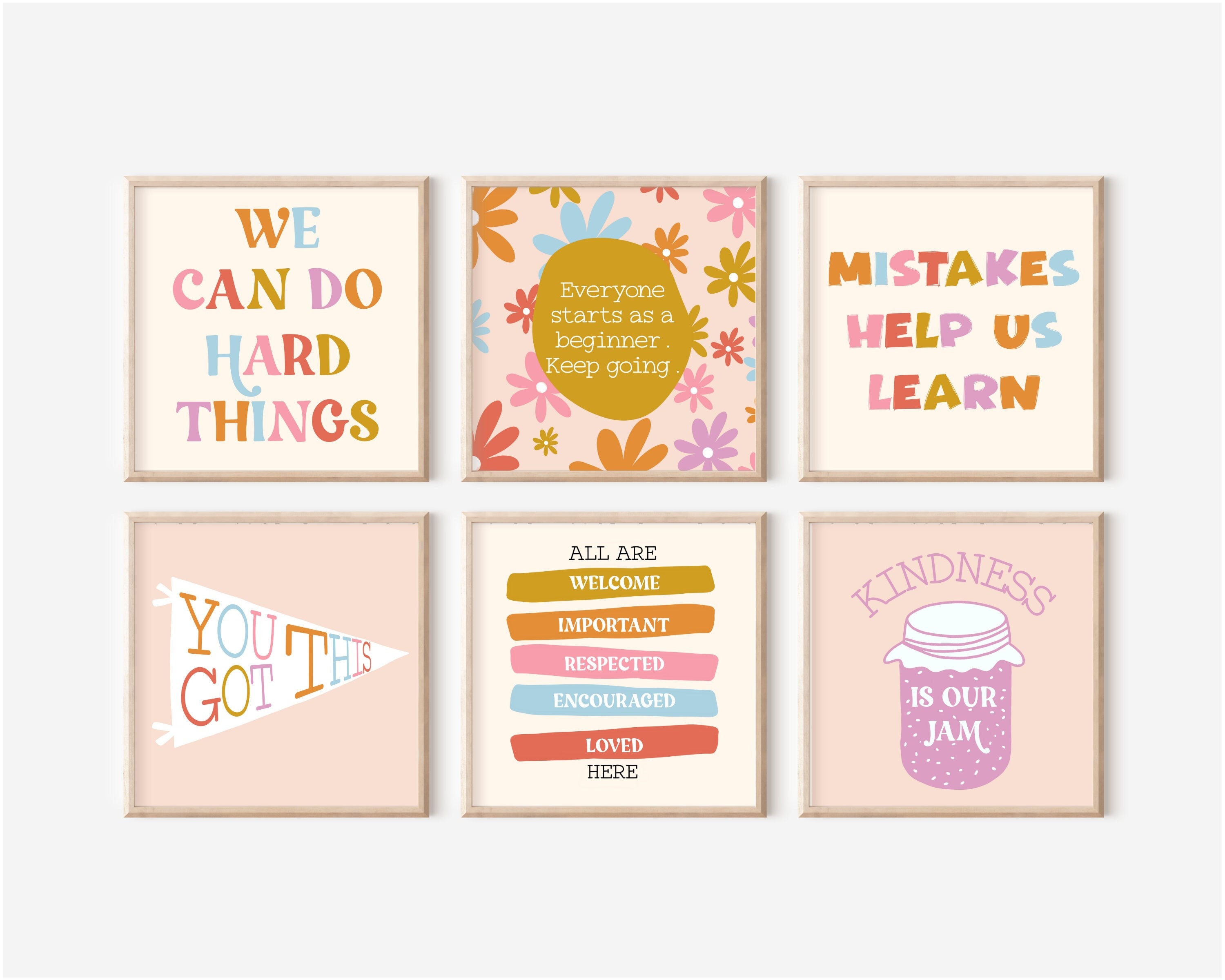 Digital Download Bright and Colorful Set of 6 Classroom - Etsy