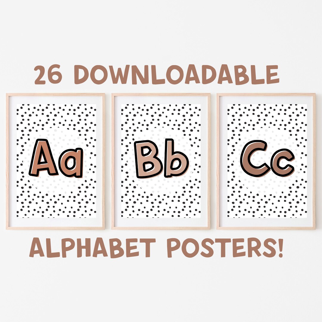 Digital Download Classroom Decor, Printable Alphabet Posters, Print ABC ...