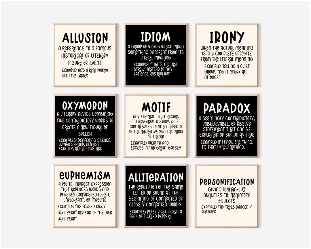 Digital Download School Classroom Decor, Figurative Language Posters ...