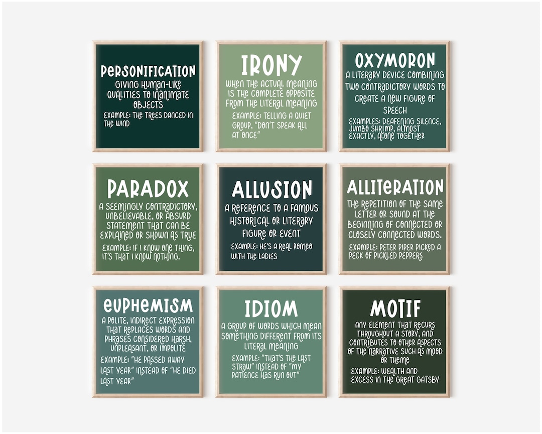 Sage Green Digital Download School Classroom Decor, Figurative Language ...
