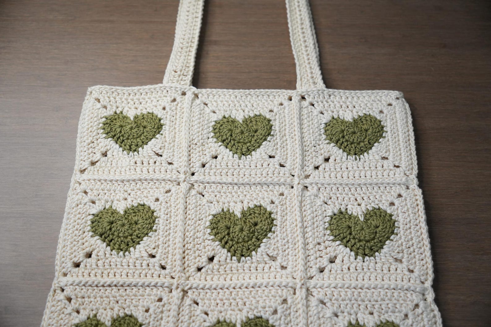 Crochet Heart Tote Bag Pattern | Granny Square Tote | PDF Pattern ...