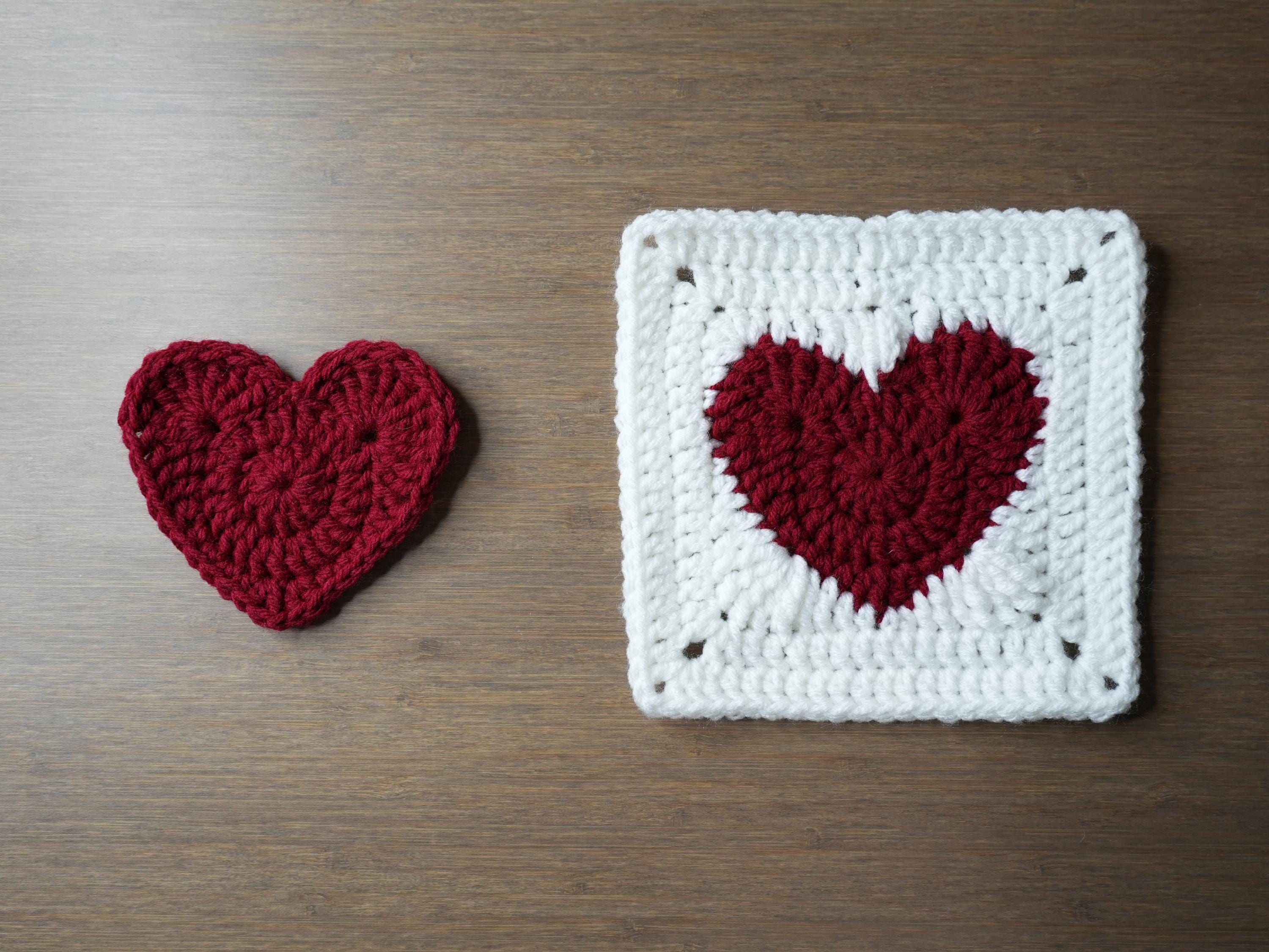 Large Heart Granny Square Pattern | Crochet Large Heart Applique | PDF ...