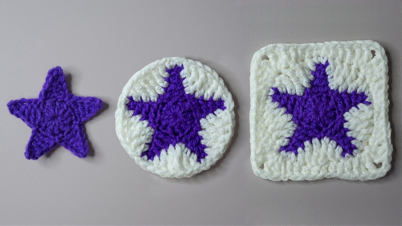 Star Granny Square Pattern | Crochet Star Appliqué | PDF Pattern ...
