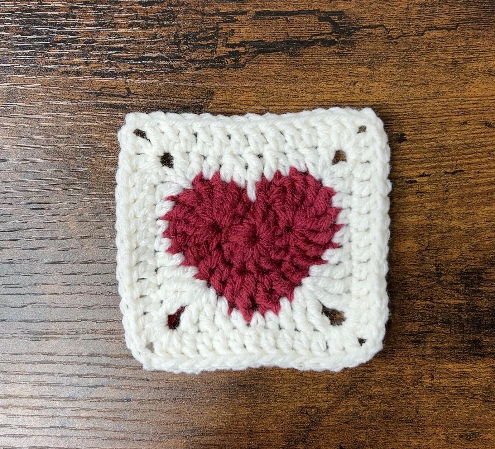 PDF Crochet Pattern Heart Granny Square Crochet Heart Granny Square ...