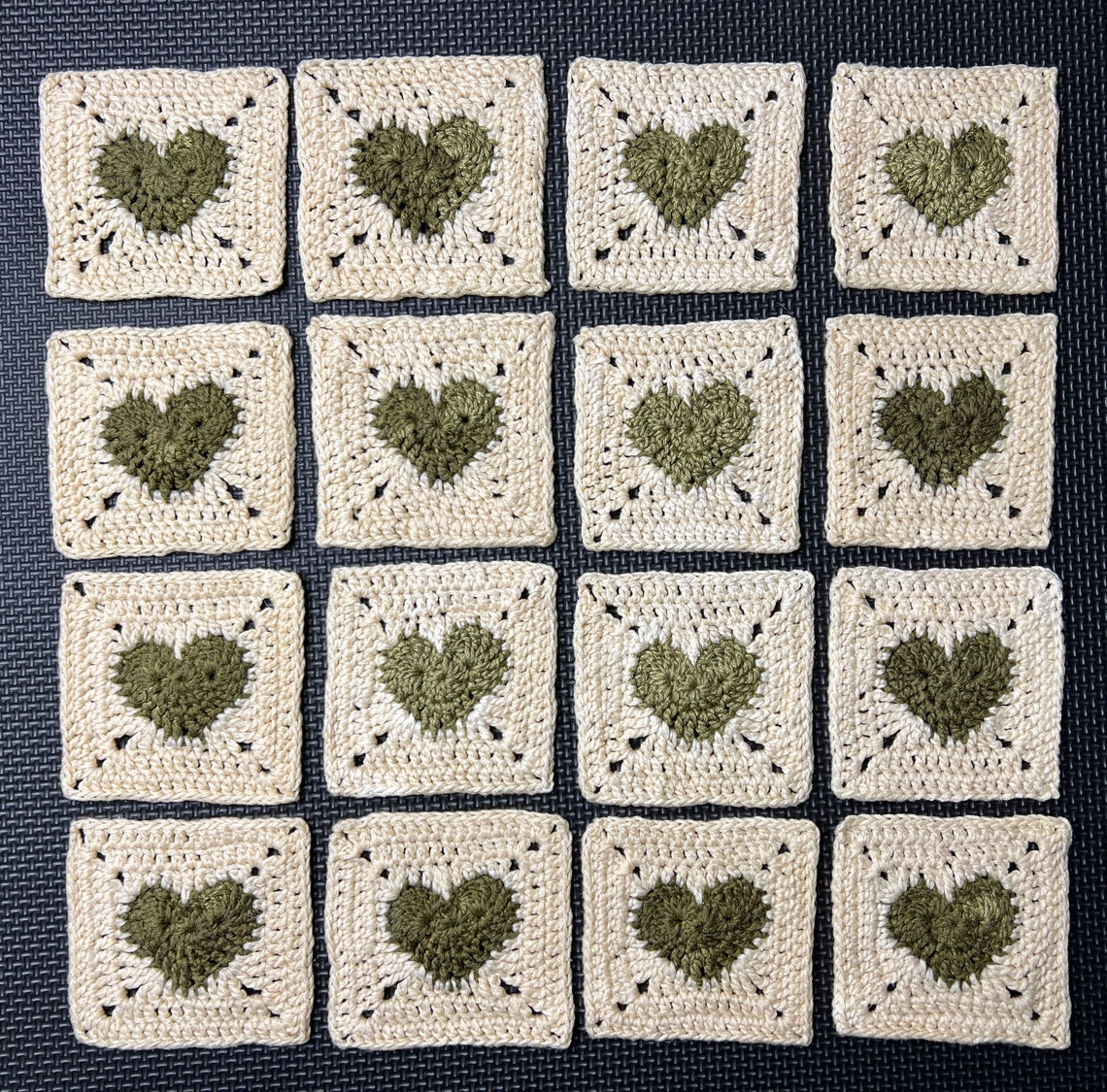PDF Crochet Pattern Heart Granny Square Crochet Heart Granny Square ...