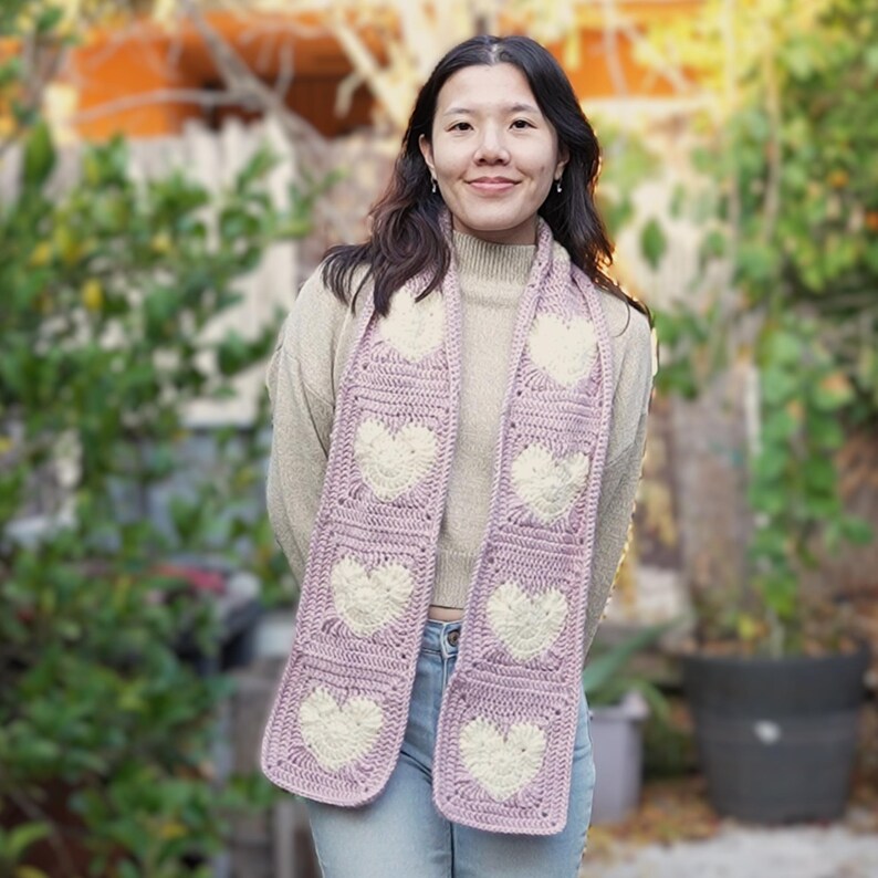Crochet Heart Scarf Pattern | PDF Pattern & Tutorial - Etsy