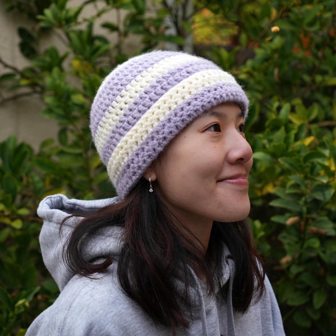 Crochet Striped Beanie Pattern | PDF Pattern & Video - Etsy