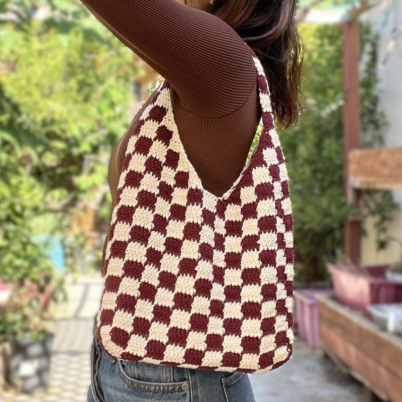 Tooled Checkered Purse - Etsy