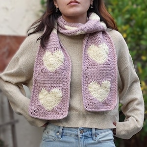 Crochet Heart Scarf Pattern | PDF Pattern & Tutorial - Etsy