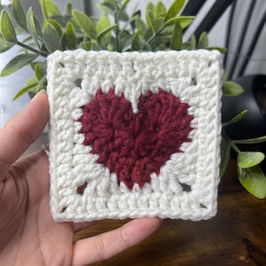 Crochet Heart Granny Square Pattern | PDF Crochet Pattern & Video - Etsy