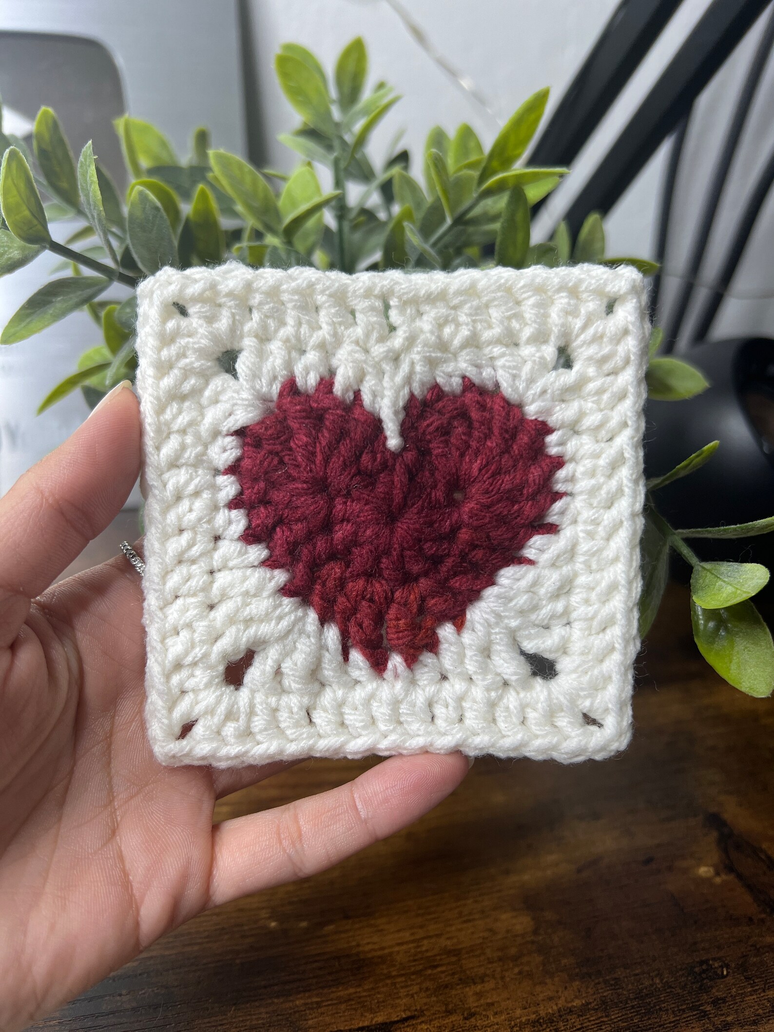 PDF Crochet Pattern Heart Granny Square Crochet Heart Granny Square ...