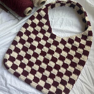 Crochet Checkered Tote Bag Pattern | PDF Pattern & Tutorial - Etsy