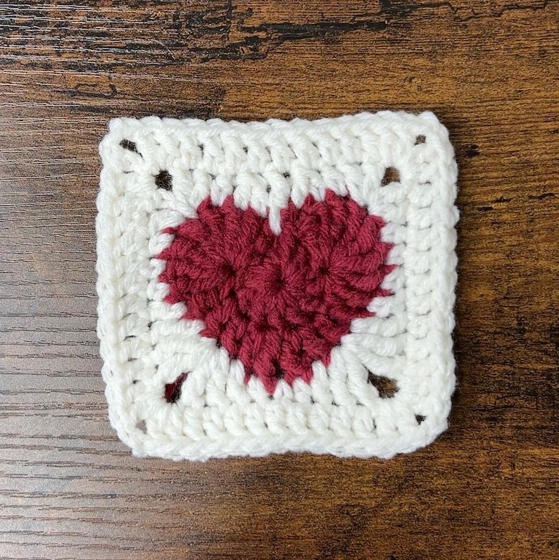 Crochet Heart Granny Square Pattern | PDF Crochet Pattern & Video - Etsy