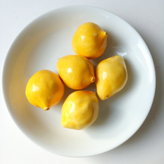 Ceramic Lemon Handmade Lemon Sculpture Party Decoration - Etsy