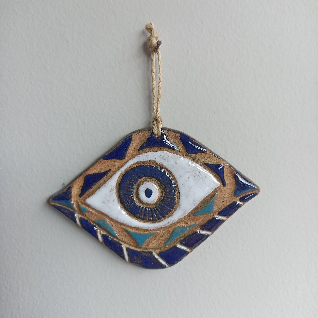 Ceramic Evil Eye Home Protection, Protection Amulet, Wall Hanging Eye ...