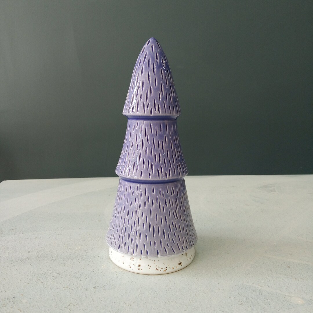Blue Pine Tree Cone, Blue and White Cone Trees, Handmade Pottery ...