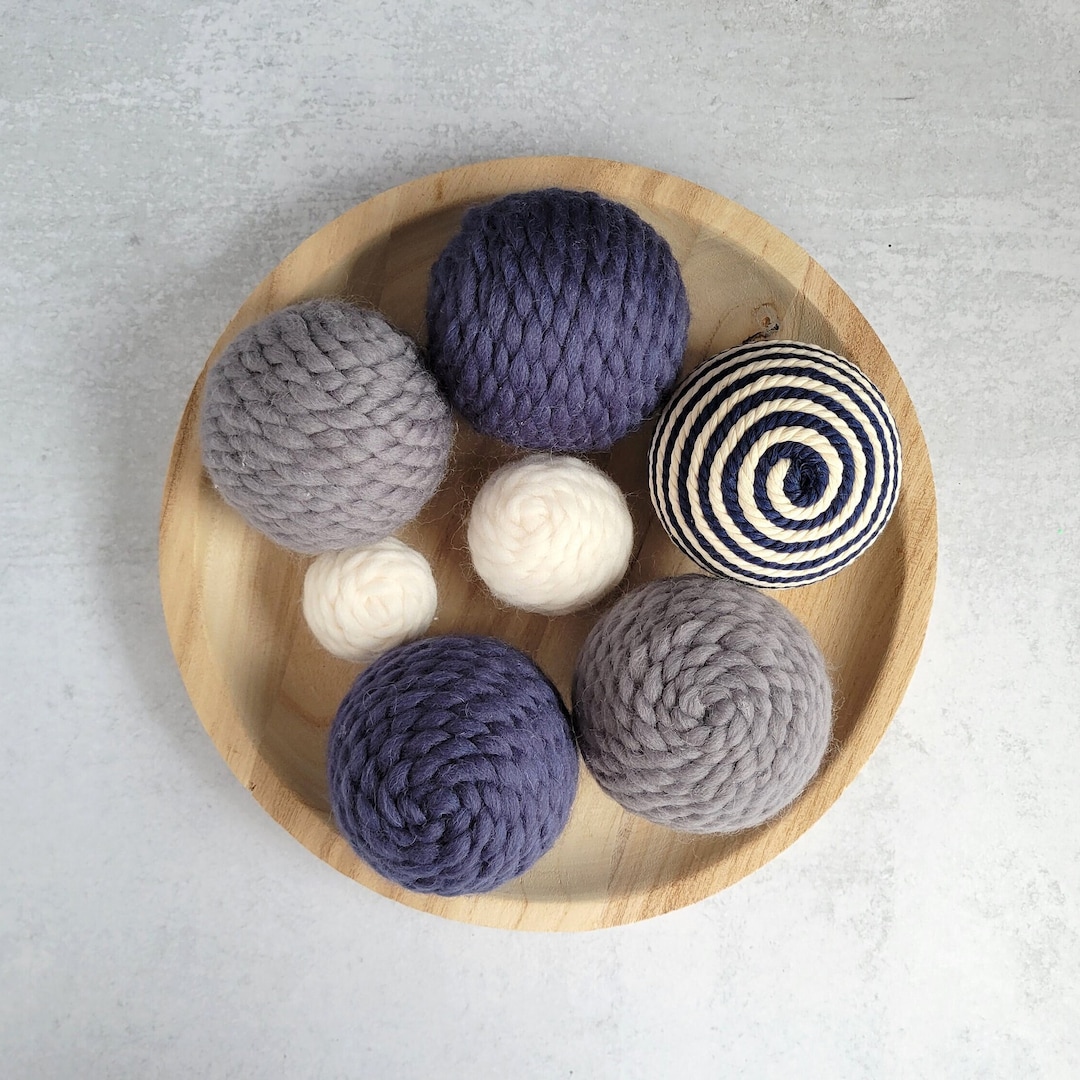 Blue, Grey and Cream Decorative Balls Deco Bowl Filler Decorative Balls ...