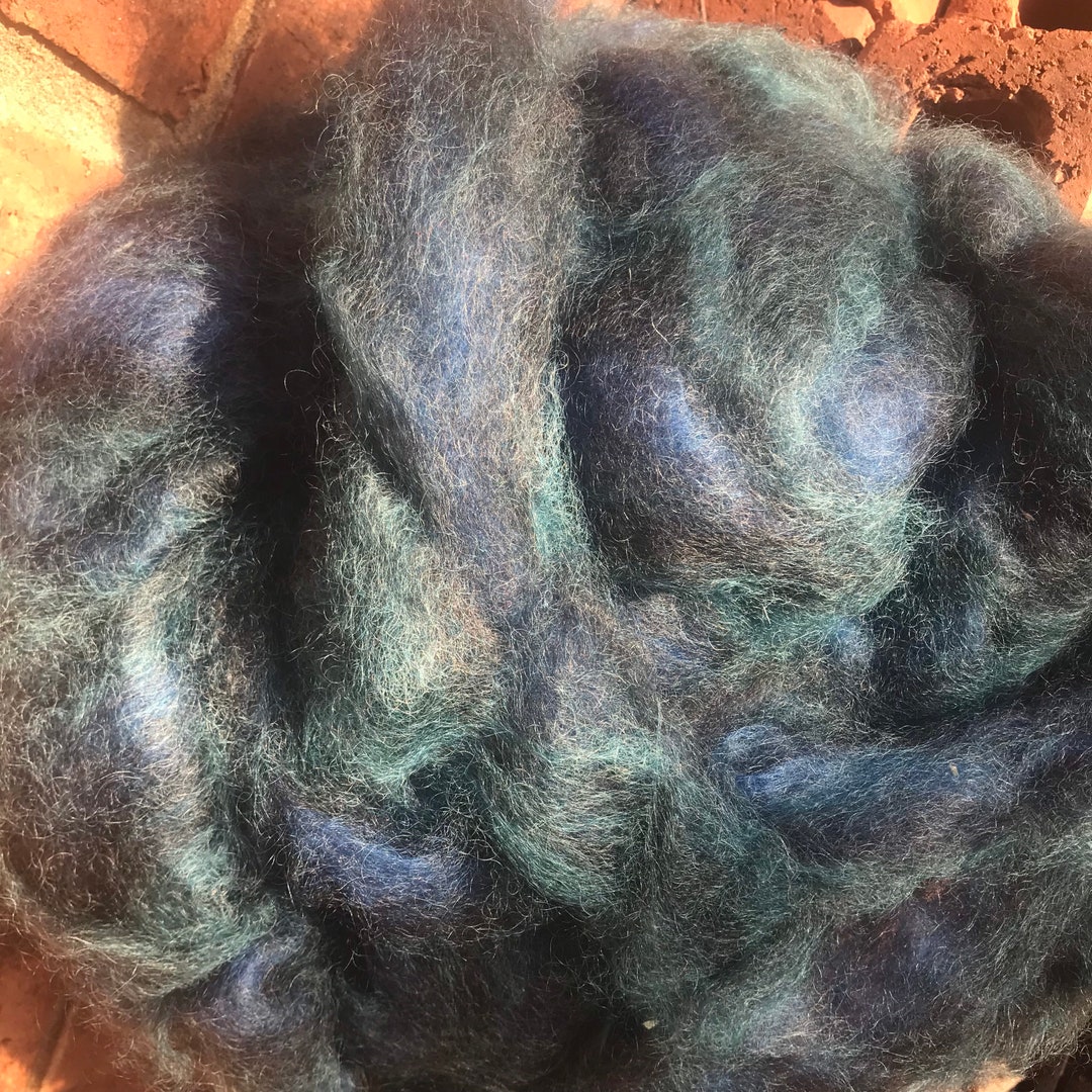 Teeswater Roving in Ocean Colors: Dark Green/blue/black Swirl. Great ...