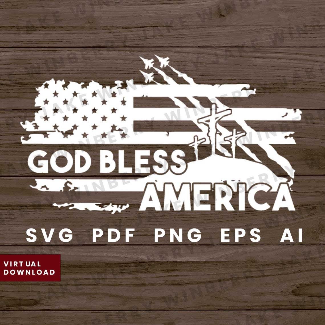 God Bless America svg, Christian centered svg, clipart for Cricut ...