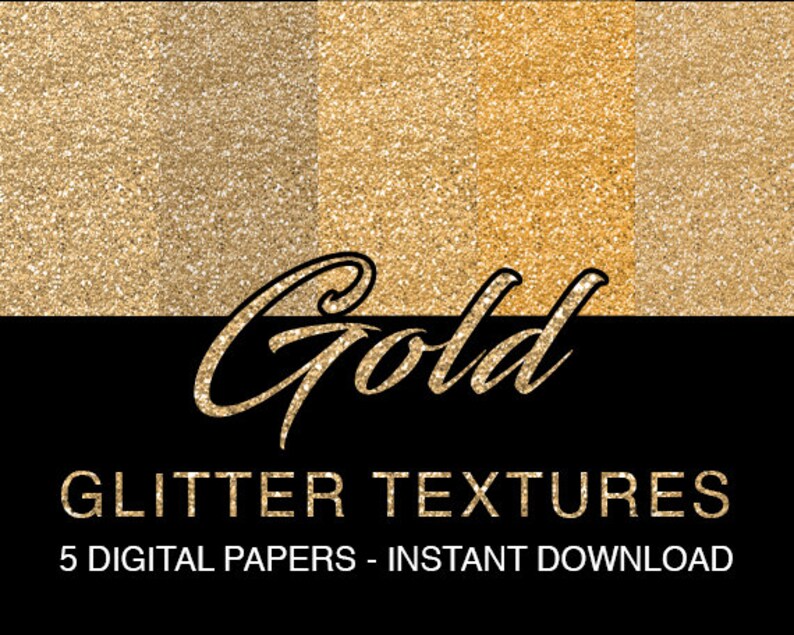 Gold Glitter Digital Papers Gold Textures Scrapbook Paper - Etsy