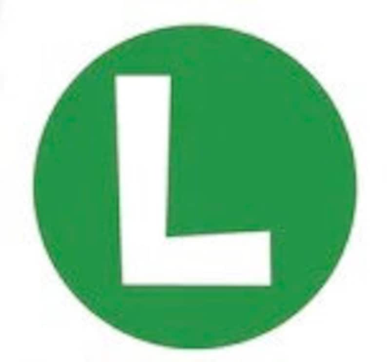 Super Mario Luigi L circle logo vinyl decal sticker | Etsy