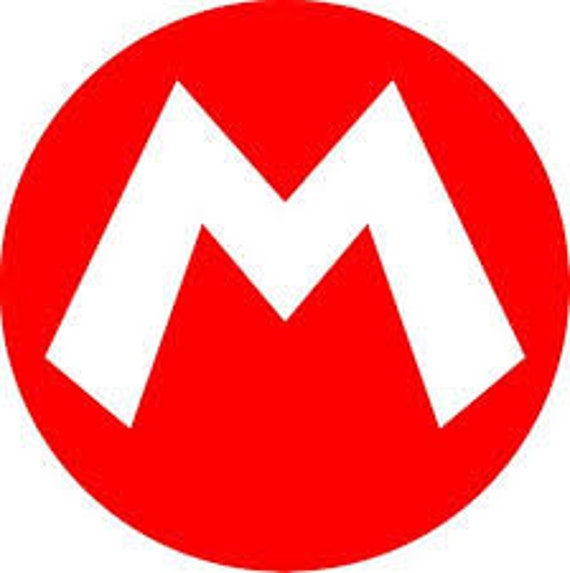 Super Mario M circle logo vinyl decal sticker | Etsy