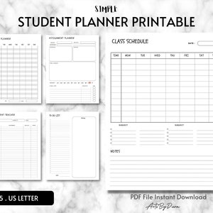 Student Planner, Assignment Tracker, Homework Planner, Class Schedule ...