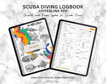 Scuba Diving Log Book Planner, Dive Log Book Hyperlink Pdf, Scuba ...