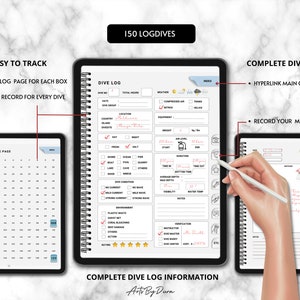 Scuba Diving Log Book Planner, Dive Log Book Hyperlink Pdf, Scuba ...