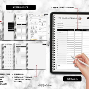 Scuba Diving Log Book Planner, Dive Log Book Hyperlink Pdf, Scuba ...
